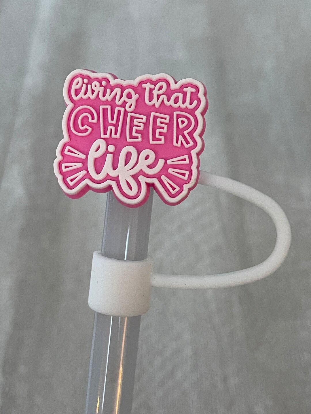 Cheer Life Straw Topper - Cheerleader - Cheer Mom - Cover for Straws ...