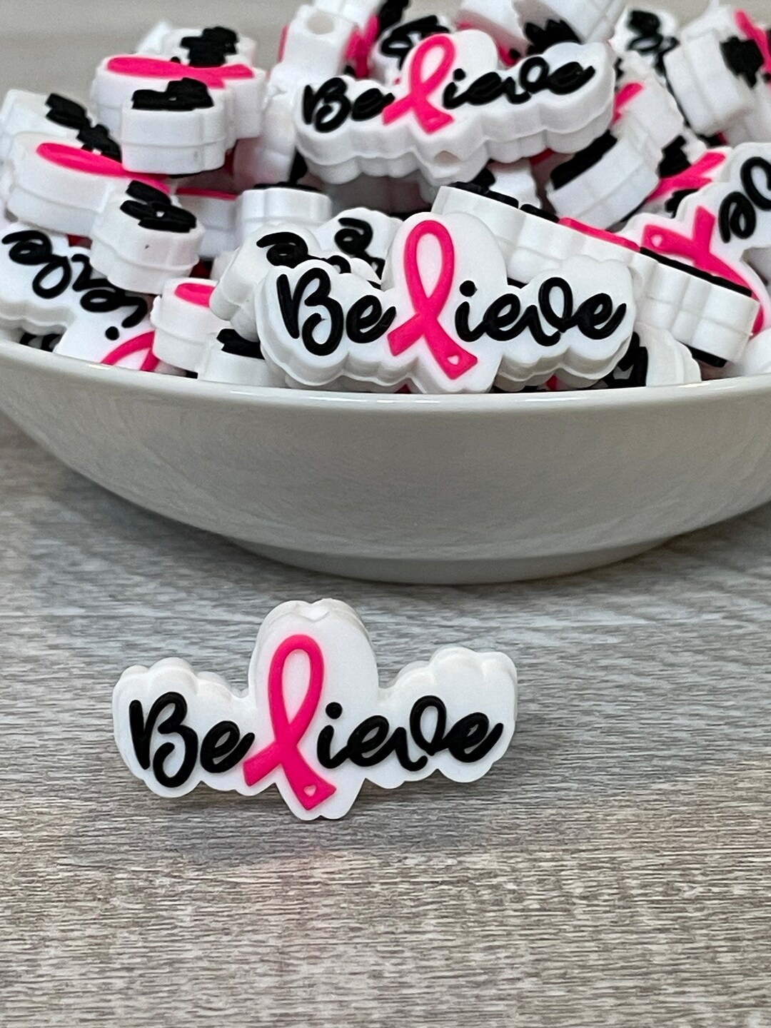 Focal Bead - Believe Ribbon - Cancer Survivor - Bead for Pens/keychains ...