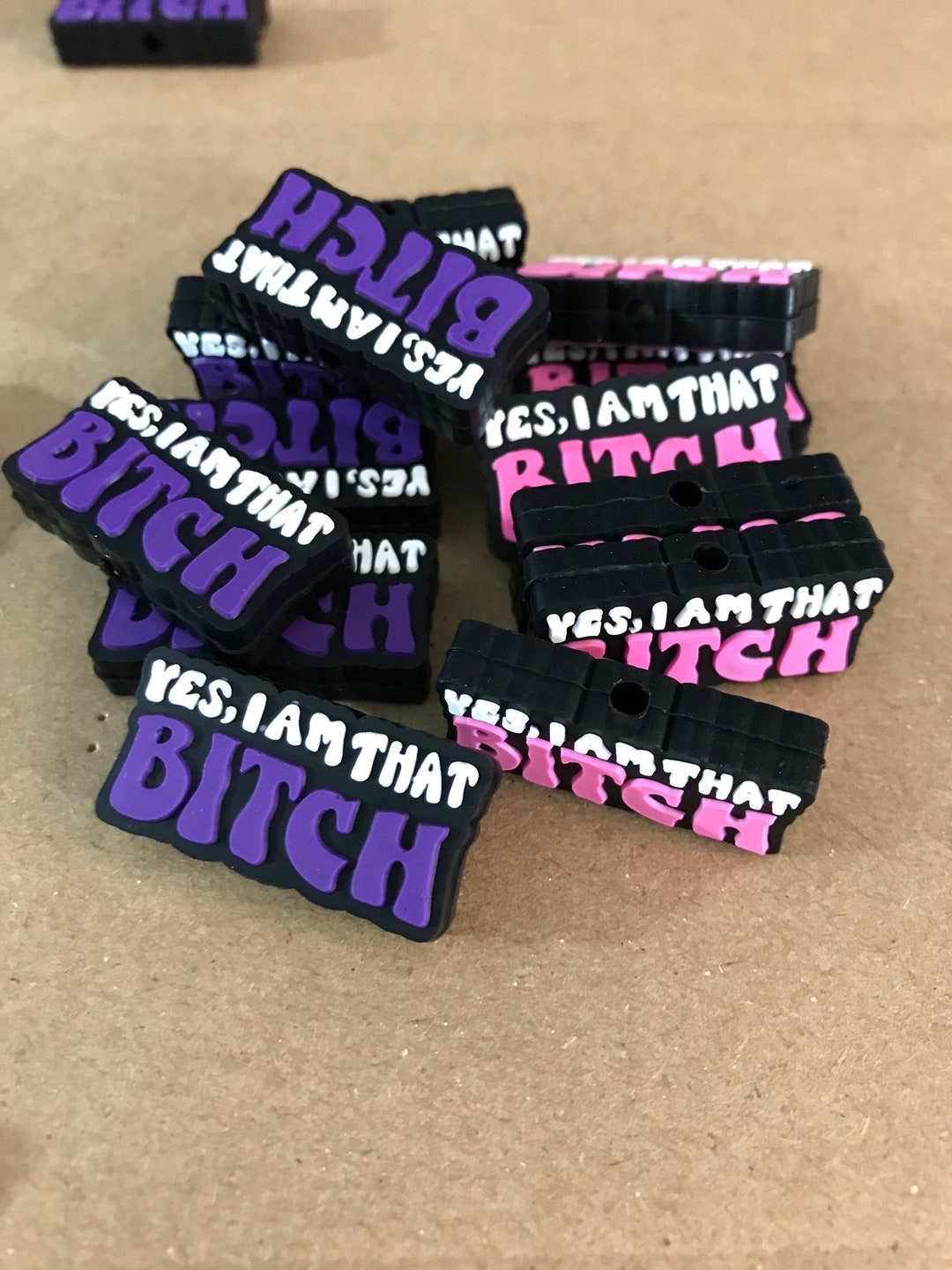 Bad Word Focal Bead - Beads With Saying - Beads for Pens/keychains ...