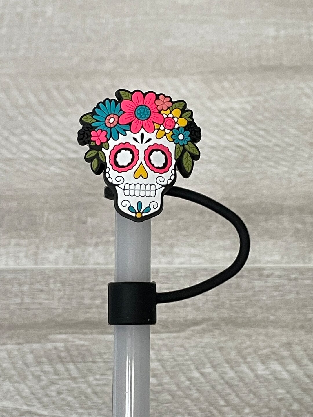 Straw Topper - Sugar Skull Straw Topper - Cover for Straws - 8mm or ...
