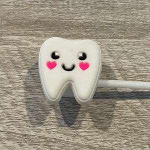 Tooth - Dentist - Dental - Straw Topper - Cover for Straws -8mm or 10mm ...