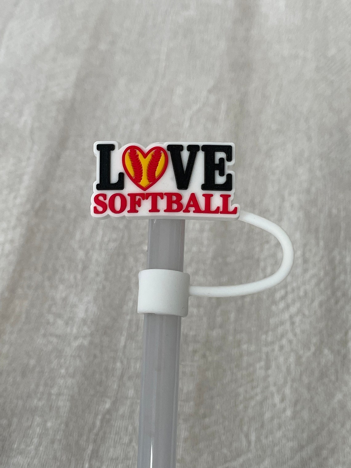 Love Softball Straw Topper - Cover for Straws - Etsy