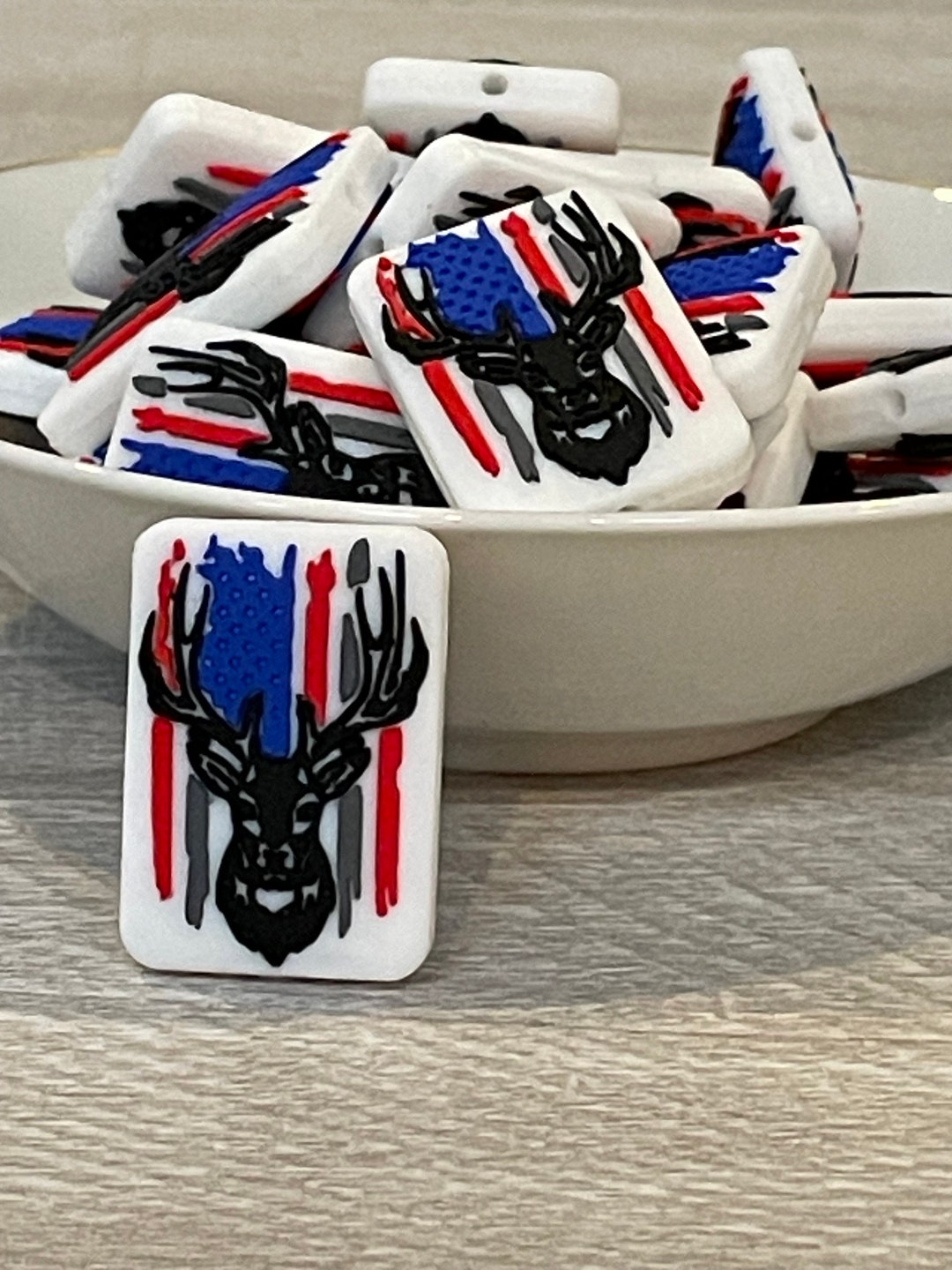 Focal Bead Patriotic Buck Flag Beads for Pens/keychains/wristlets - Etsy