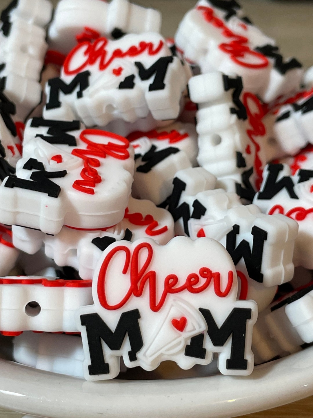 Sport Mom Focal Bead - Beads W/saying - CHEER MOM - Beads for Pens ...