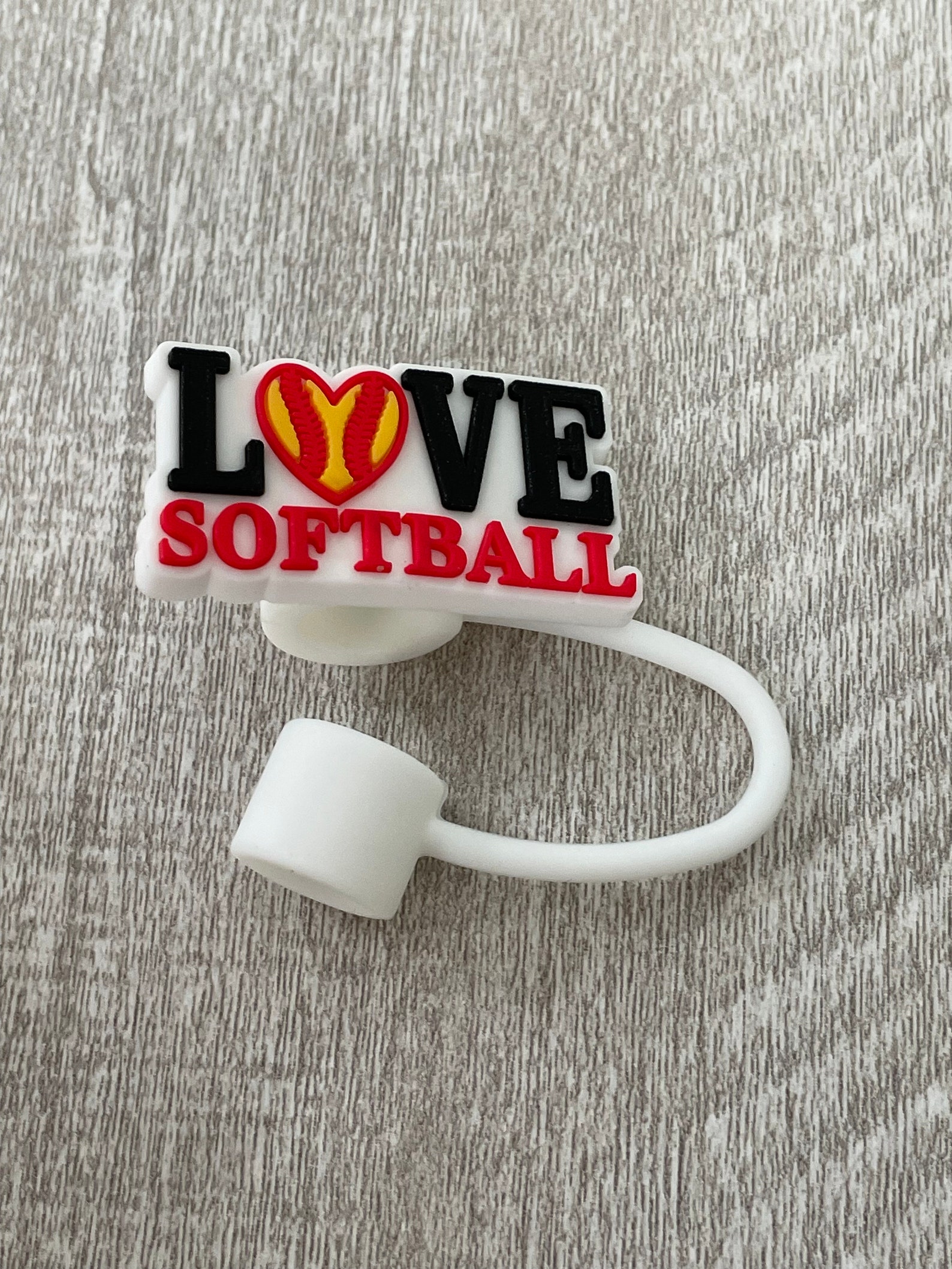 Love Softball Straw Topper - Cover for Straws - Etsy