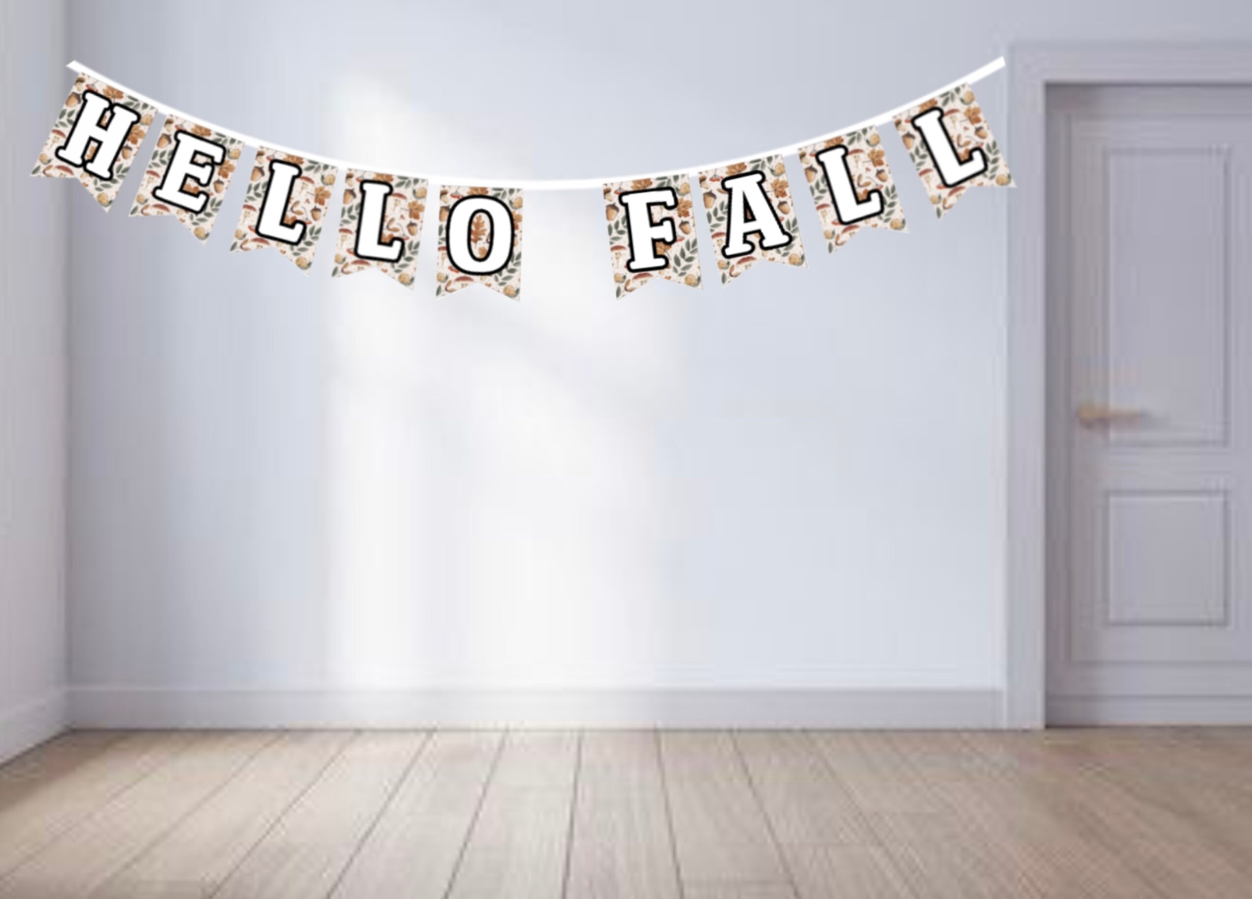 Hello Fall Decor Printable Banner Fall Printable Wall Art - Etsy