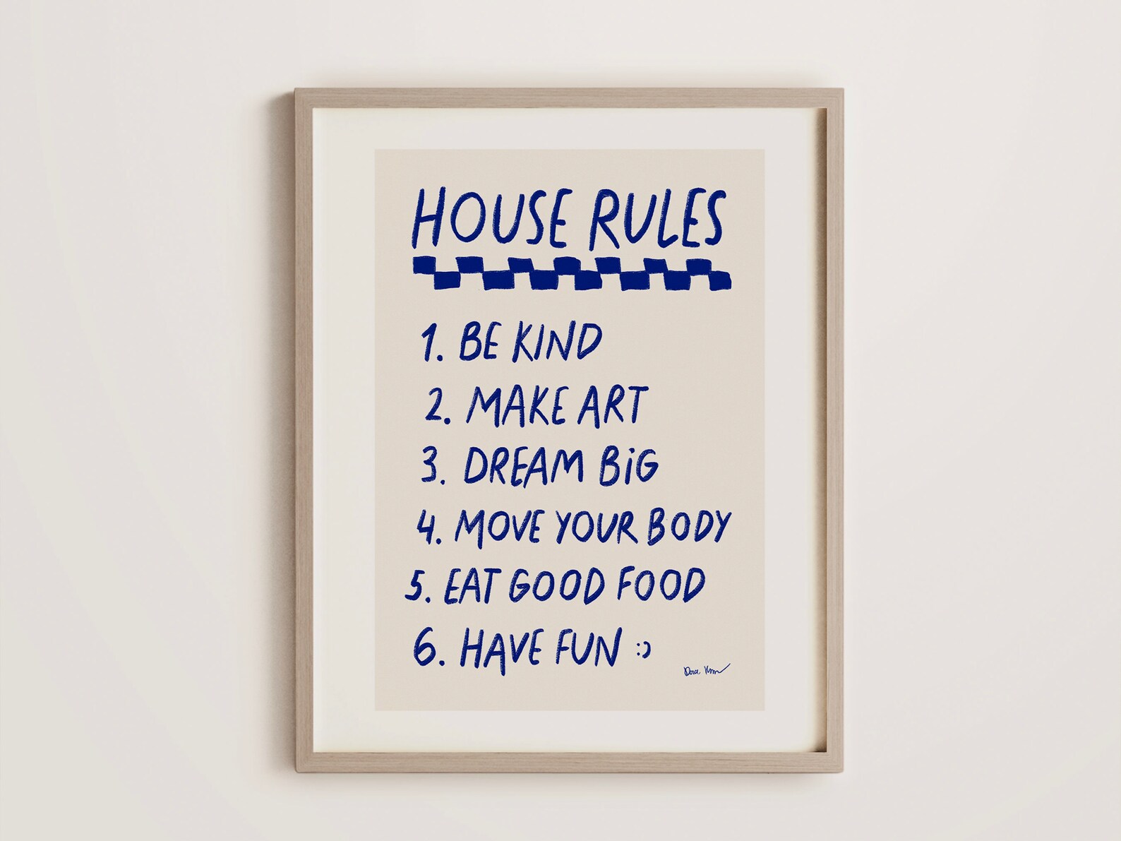 House Rules Wall Art, House Rules Art Print, Aesthetic Apartment Quote ...