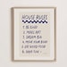 House Rules Wall Art, House Rules Art Print, Aesthetic Apartment Quote ...