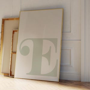 Letter E Poster, Sage Alphabet Letter Print, Initial Letter Wall Art ...