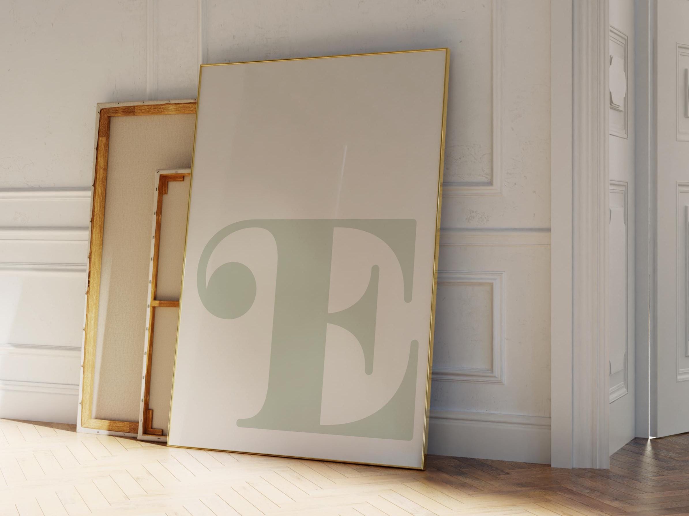 Letter E Poster, Sage Alphabet Letter Print, Initial Letter Wall Art ...
