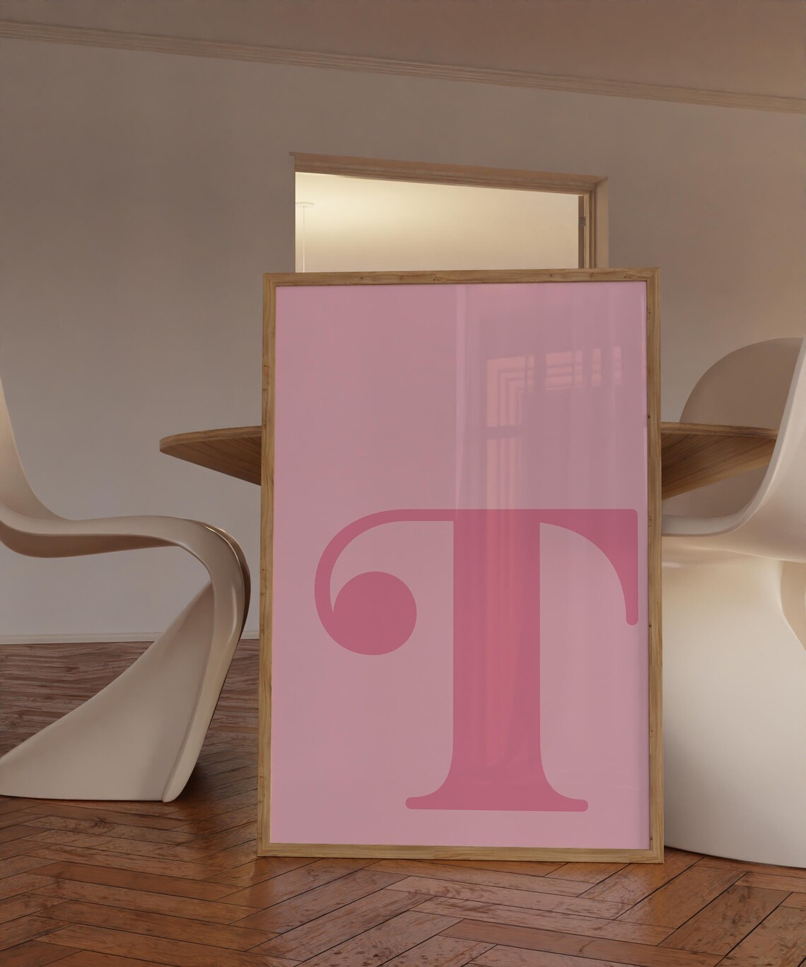 Pink Letter T Print: Initial Wall Art (digital Download) - Etsy