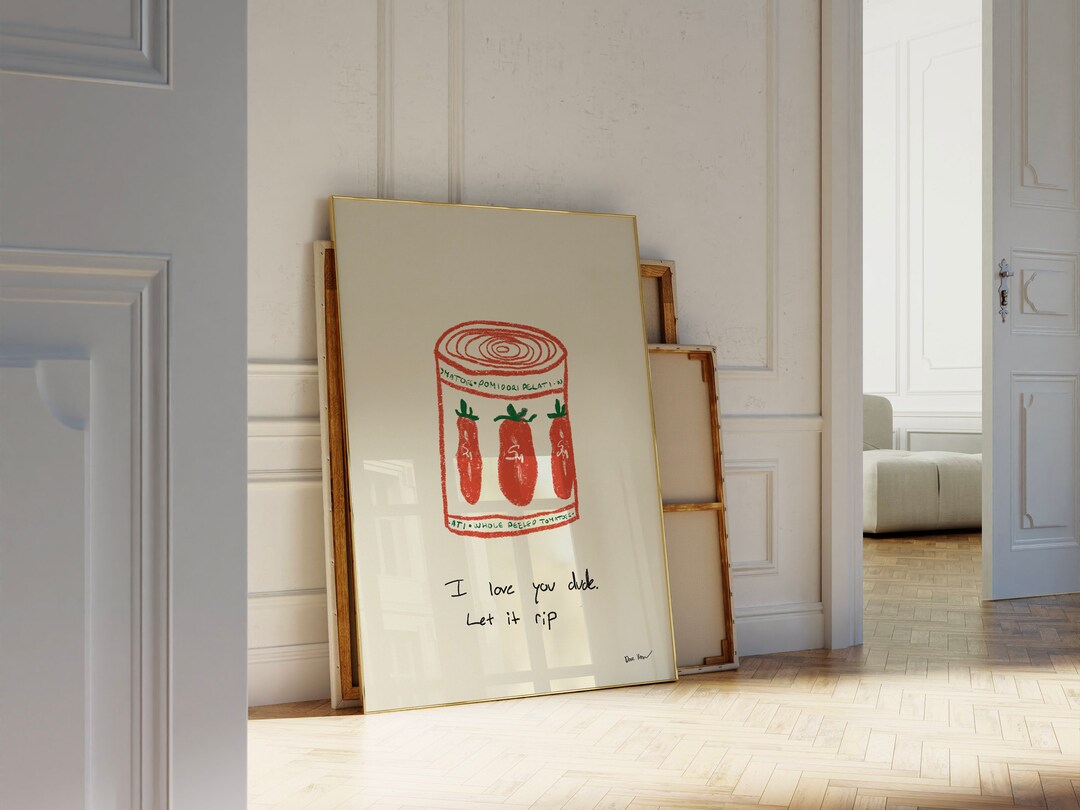 I Love You Dude Let It Rip Wall Art, the Bear Poster, Aesthetic Kitchen ...
