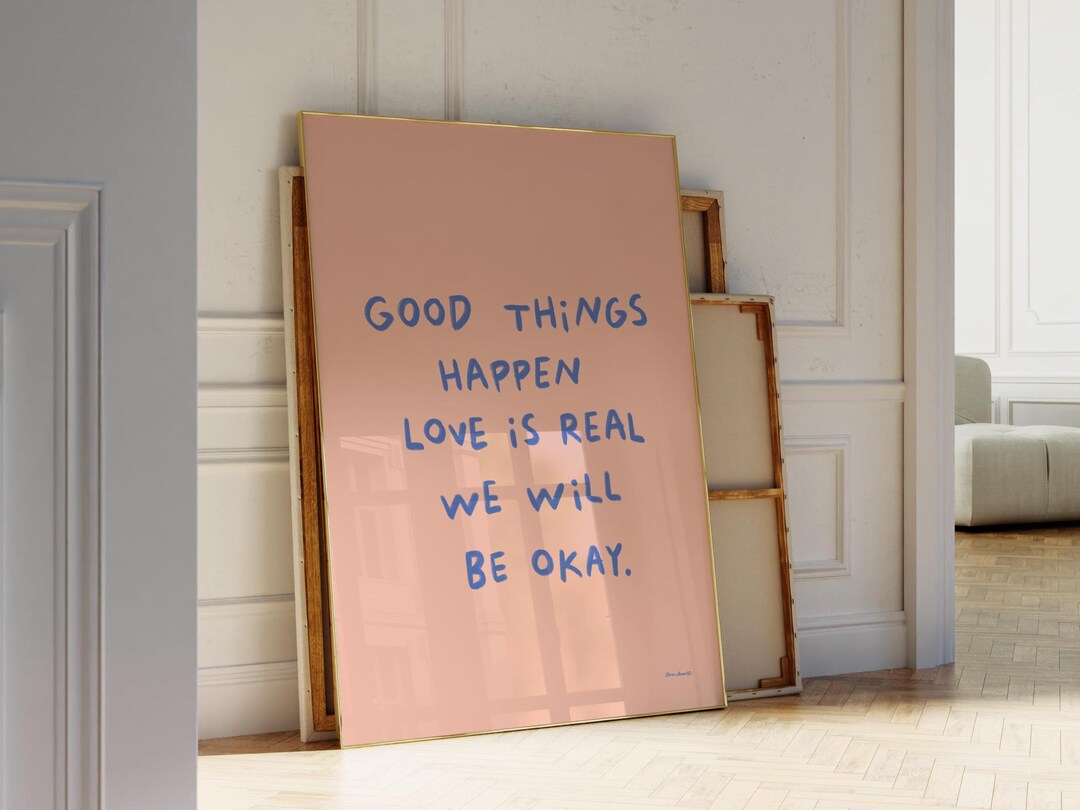Good Things Happen Wall Art, Aesthetic Print, Trendy Wall Art, Pink ...