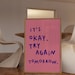 Its Okay Try Again Tomorrow Wall Art, Retro Aesthetic Print, Trendy ...