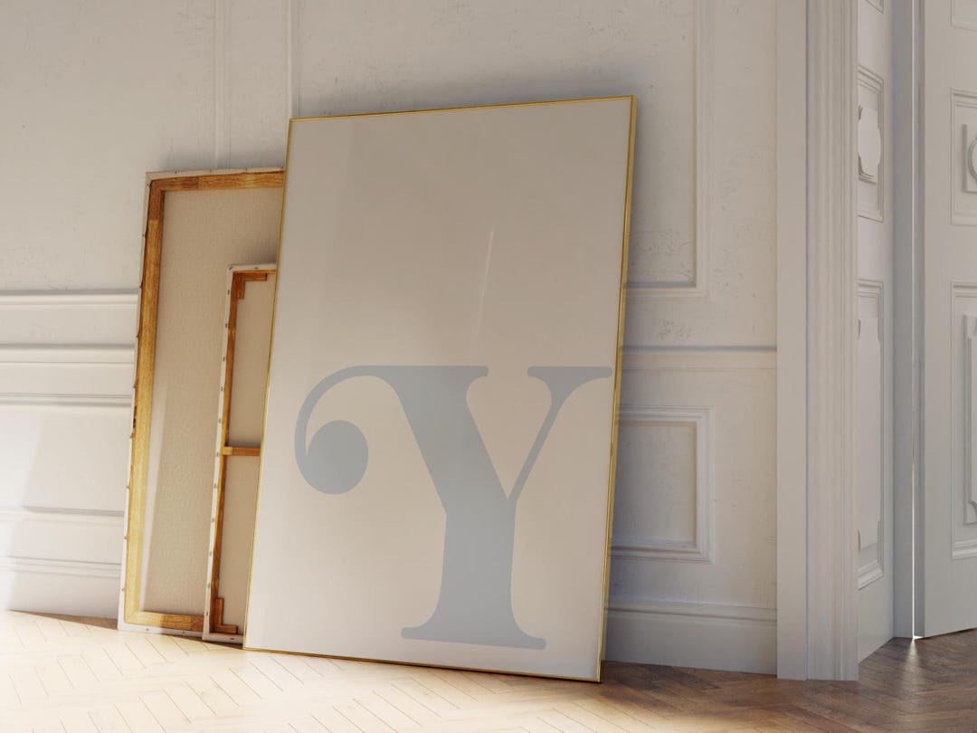 Letter Y Print: Blue Alphabet Poster, Trendy Dorm Decor (PDF & PNG ...