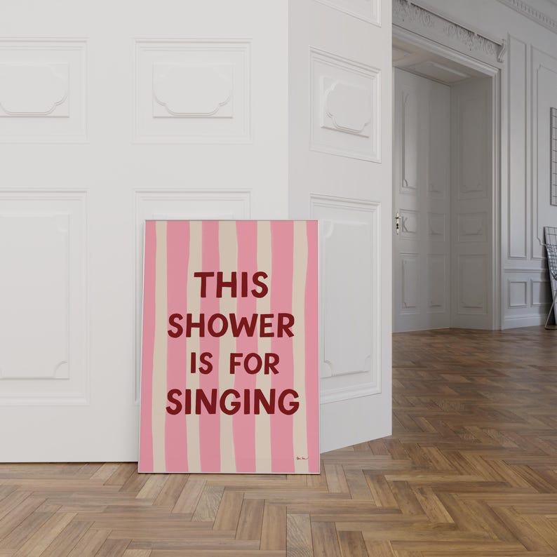 This Shower is for Singing Wall Art, Trendy Guest Check Poster ...