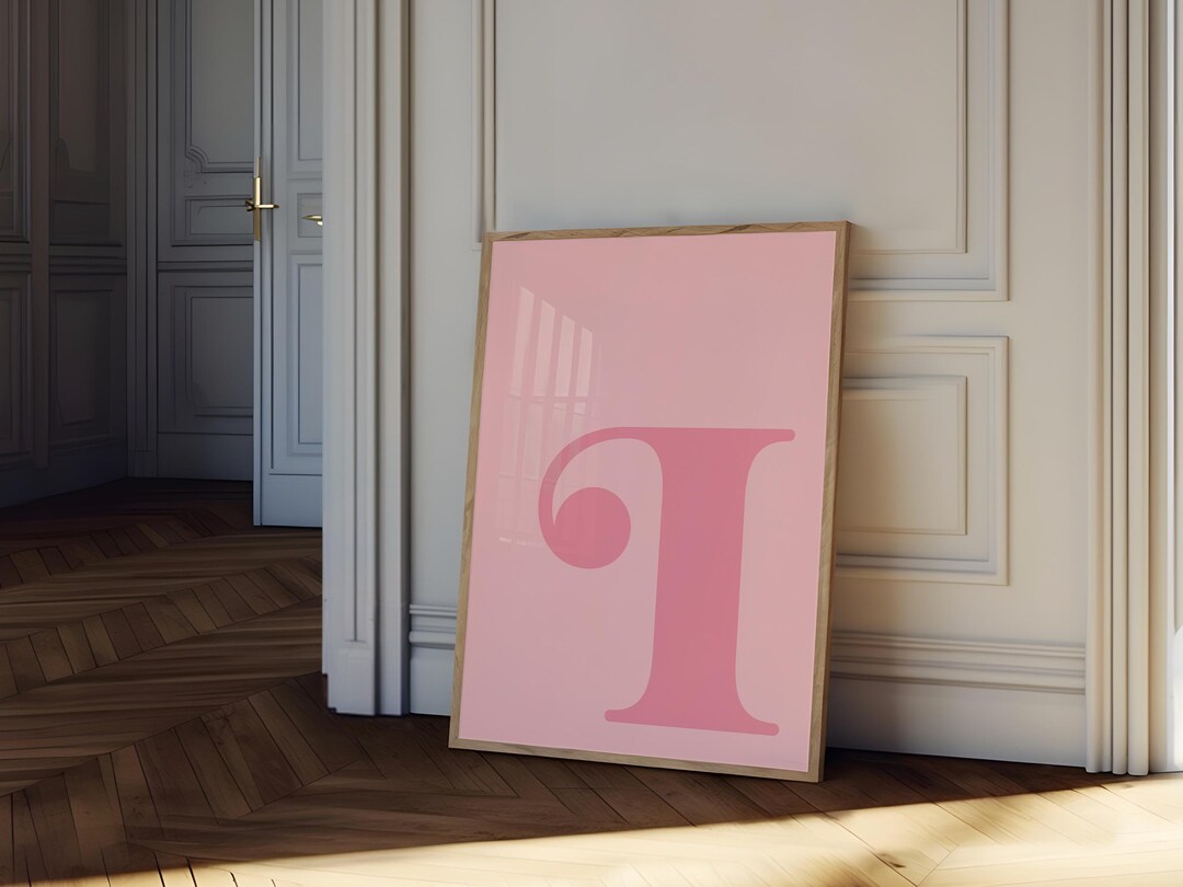 Pink Letter I Poster: Initial Wall Art, Girly Decor (PDF & PNG) - Etsy