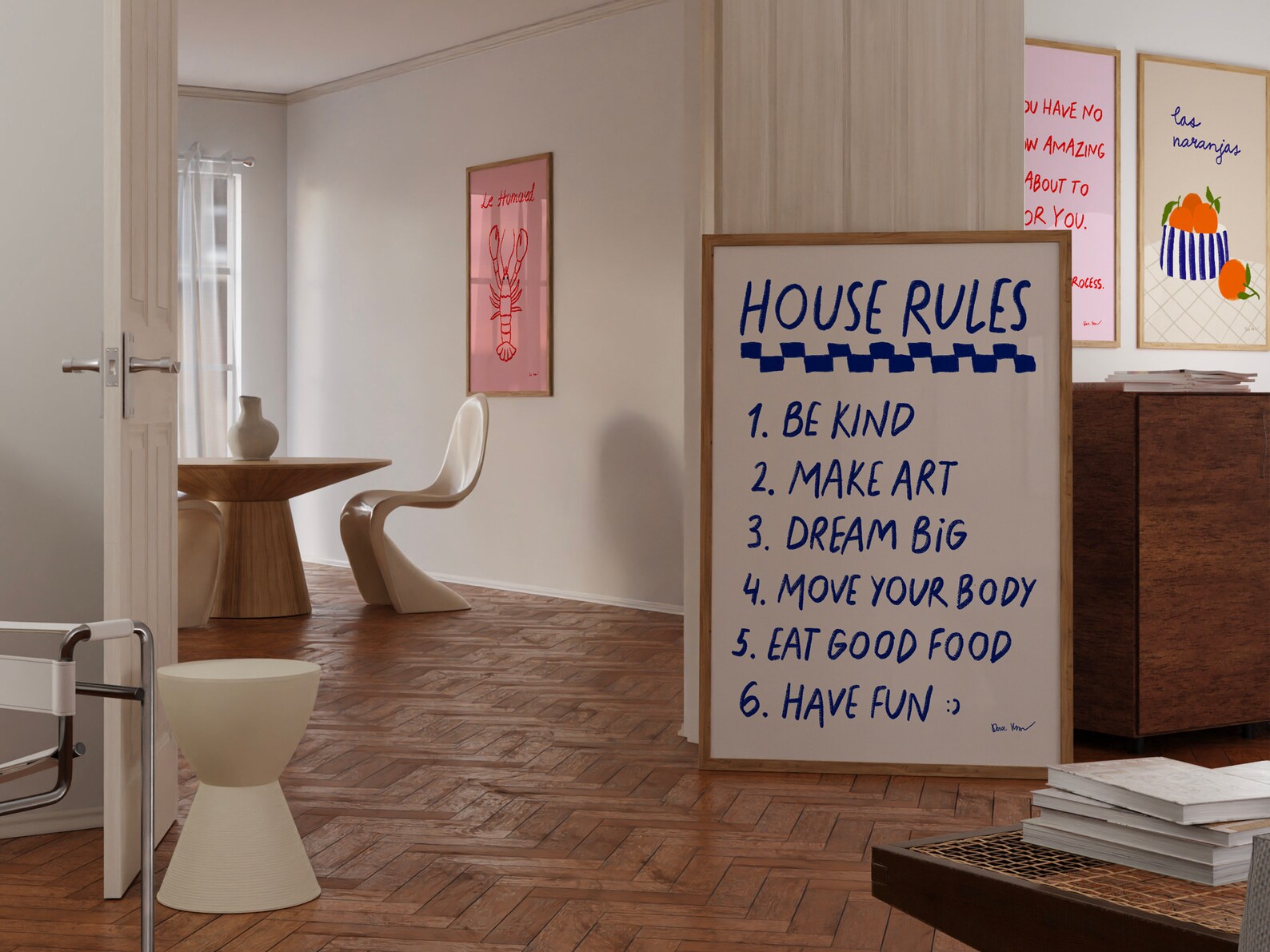 House Rules Wall Art, House Rules Art Print, Aesthetic Apartment Quote ...