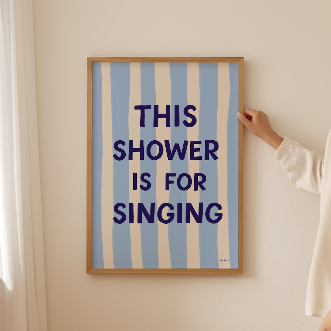 This Shower is for Singing Wall Art, Trendy Guest Check Poster ...
