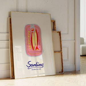 Sardines Print, Fish Kitchen Wall Art, Sardine Tin Poster, Seafood ...