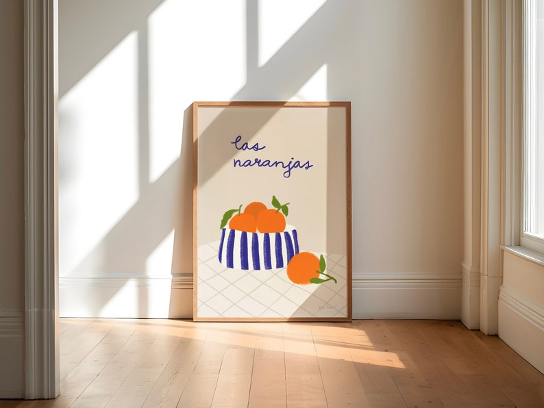 Las Naranjas Wall Art Oranges Wall Art Print Bowl With - Etsy