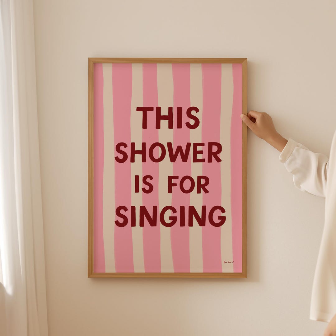 This Shower is for Singing Wall Art, Trendy Guest Check Poster ...