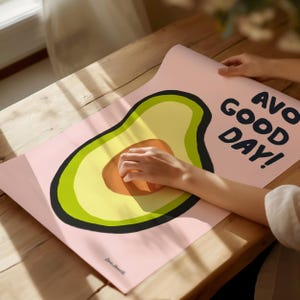 Avo Good Day Wall Art, Cute Avocado Print, Breakfast Club Poster, Retro ...