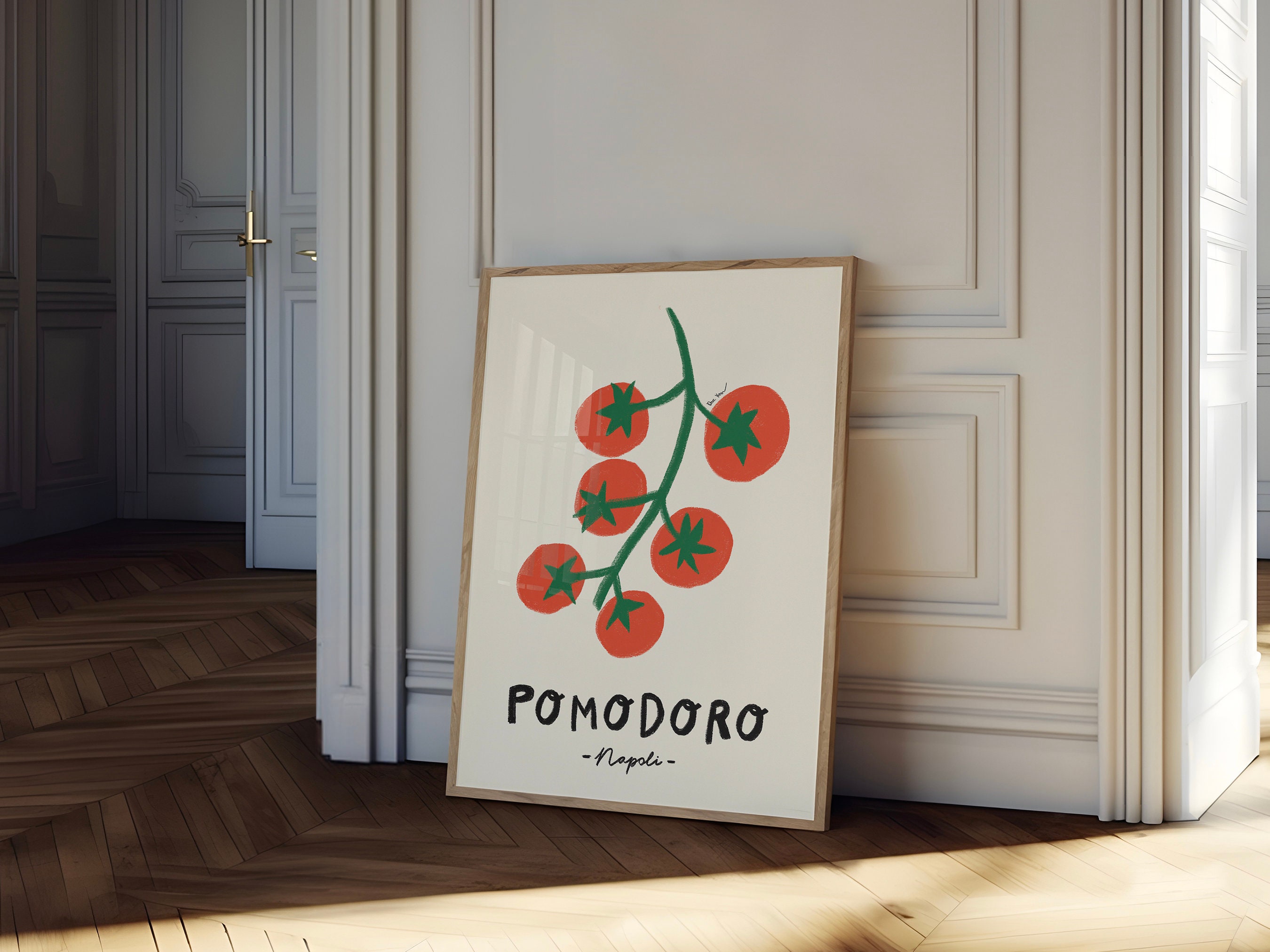 Pomodoro Napoli Wall Art, Cherry Tomato Poster, Food Art Print ...