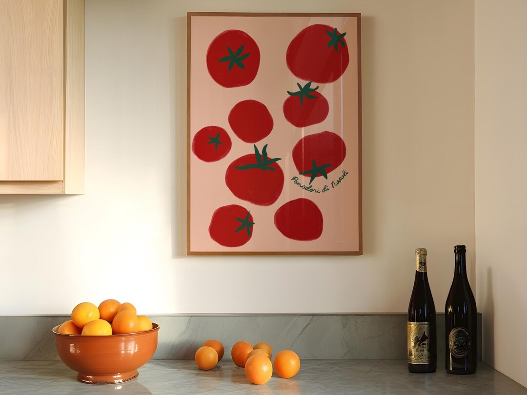 Pomodori Di Napoli Wall Art, Cherry Tomato Poster, Food Art Print ...