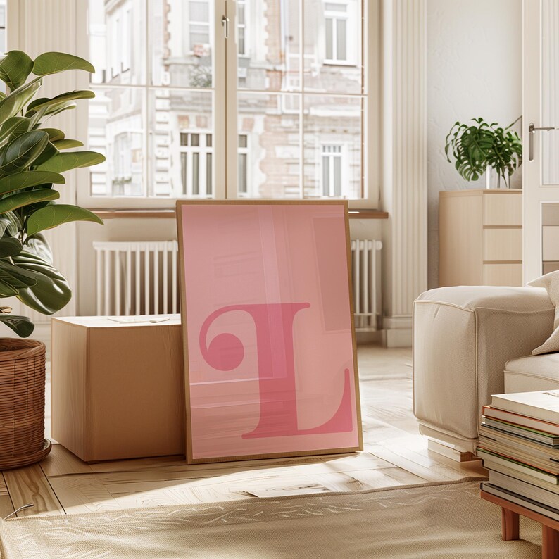 Pink Letter L Print: Initial Alphabet Poster (digital Download) - Etsy