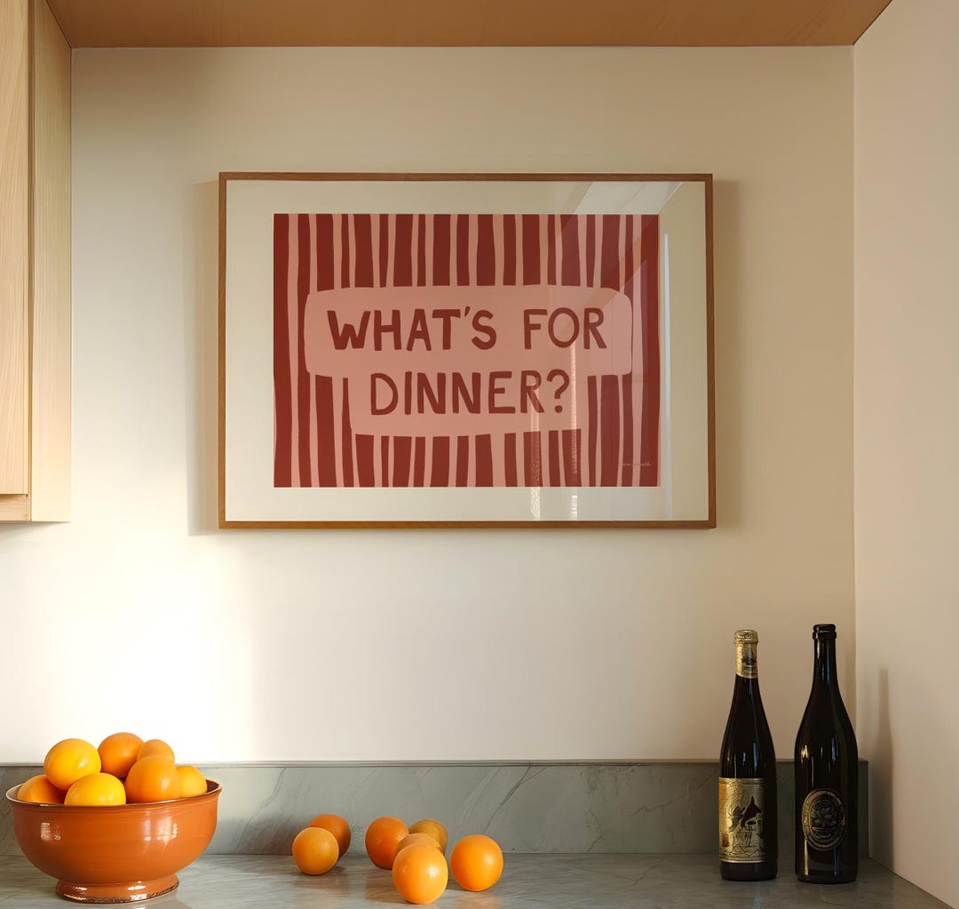 What's for Dinner Wall Art, Horizontal Kitchen Print, Funny Kitchen ...
