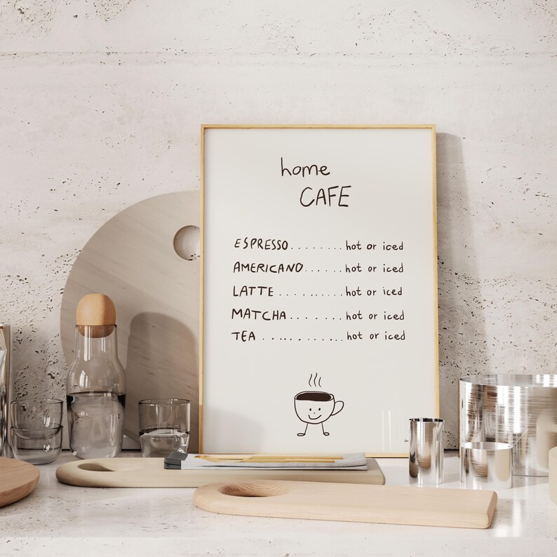 Home Cafe Wall Art, Coffee Club Print, Cute Barista Poster, Coffee ...