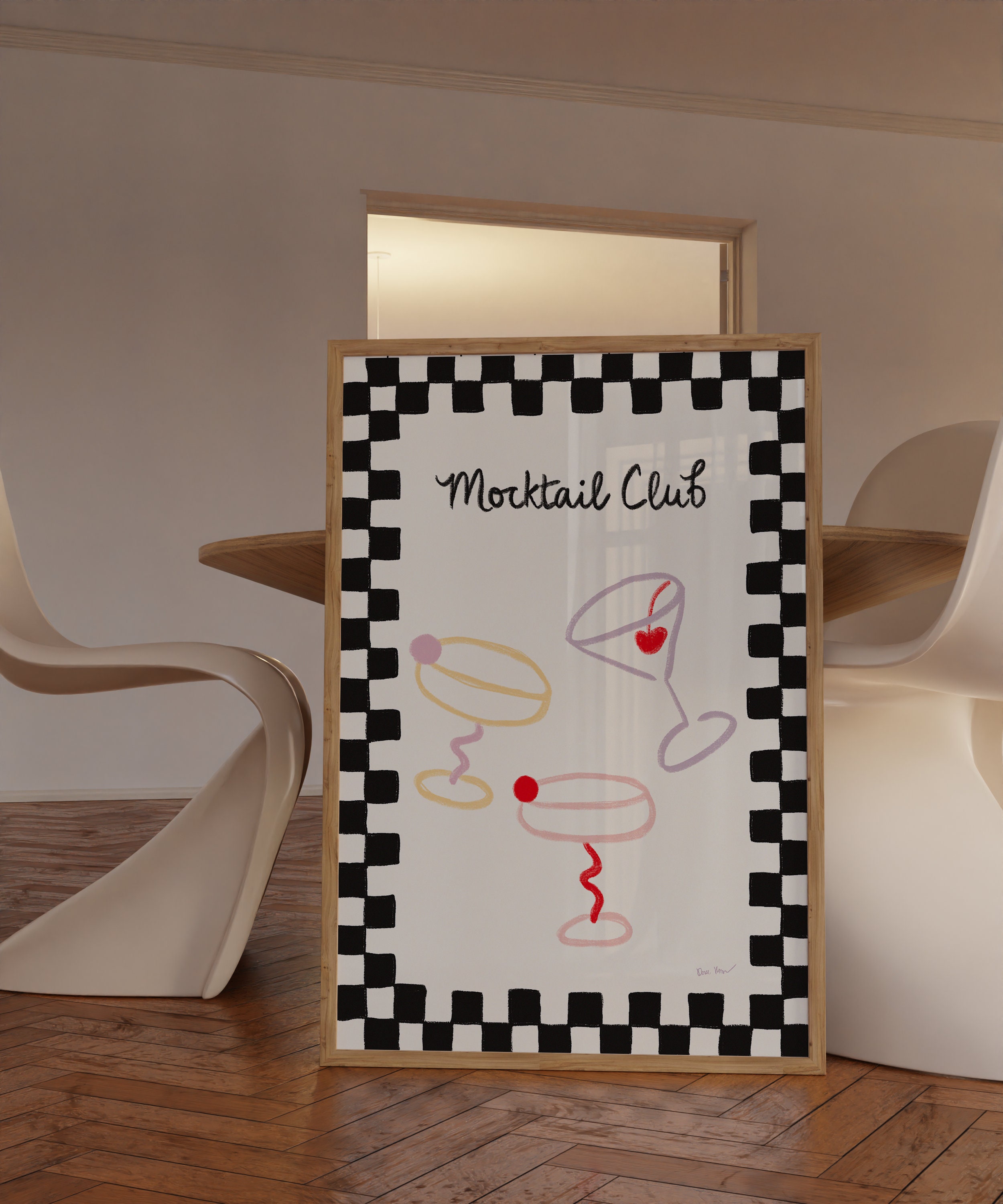 Mocktail Club Wall Art Retro Cocktail Poster Fun Martini - Etsy