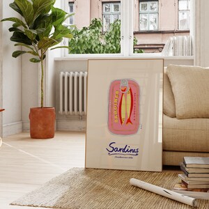 Sardines Print, Fish Kitchen Wall Art, Sardine Tin Poster, Seafood ...
