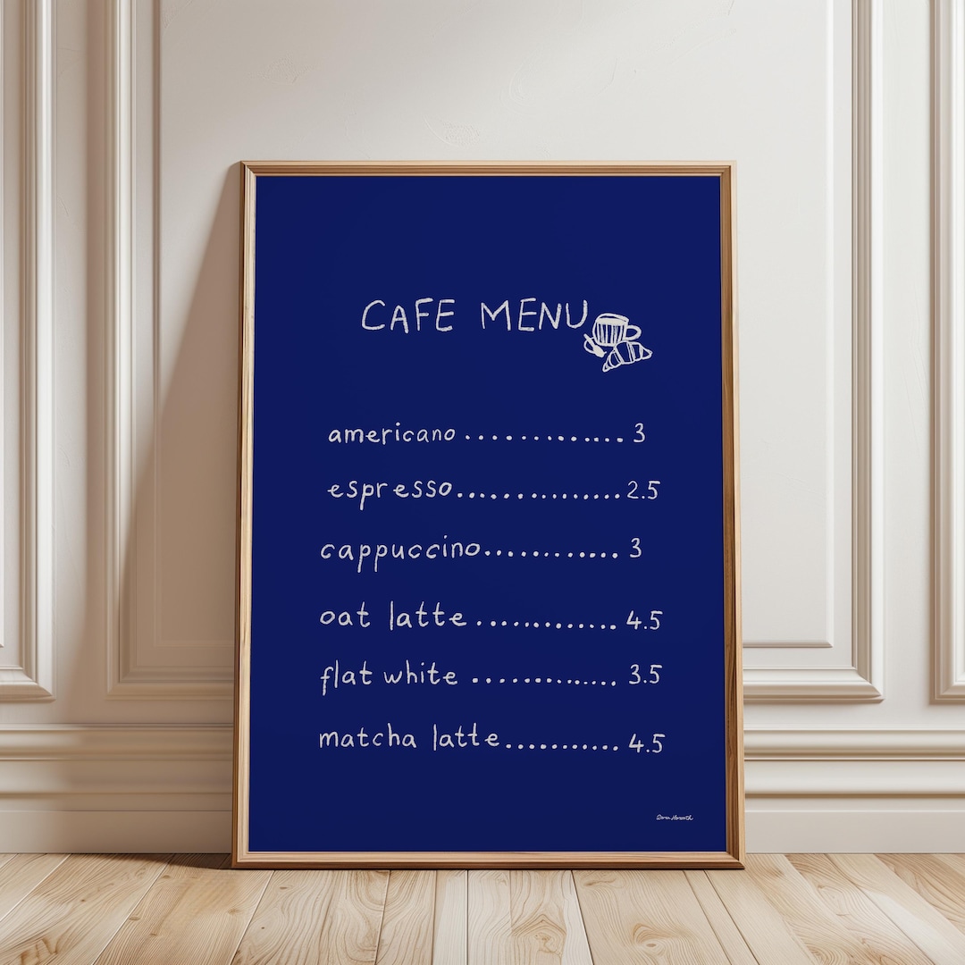 Cafe Menu Wall Art, Coffee Bar Menu, Coffee Poster, Coffee Station ...