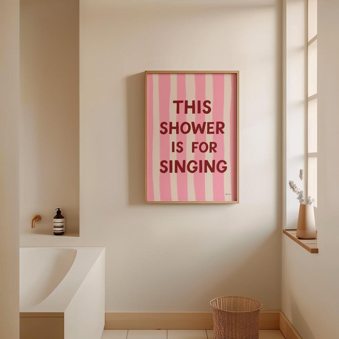 This Shower is for Singing Wall Art, Trendy Guest Check Poster ...