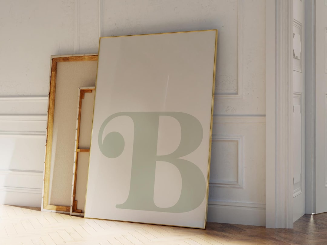 Sage Letter B Print: Minimalist Alphabet Poster (PDF & PNG Files) - Etsy