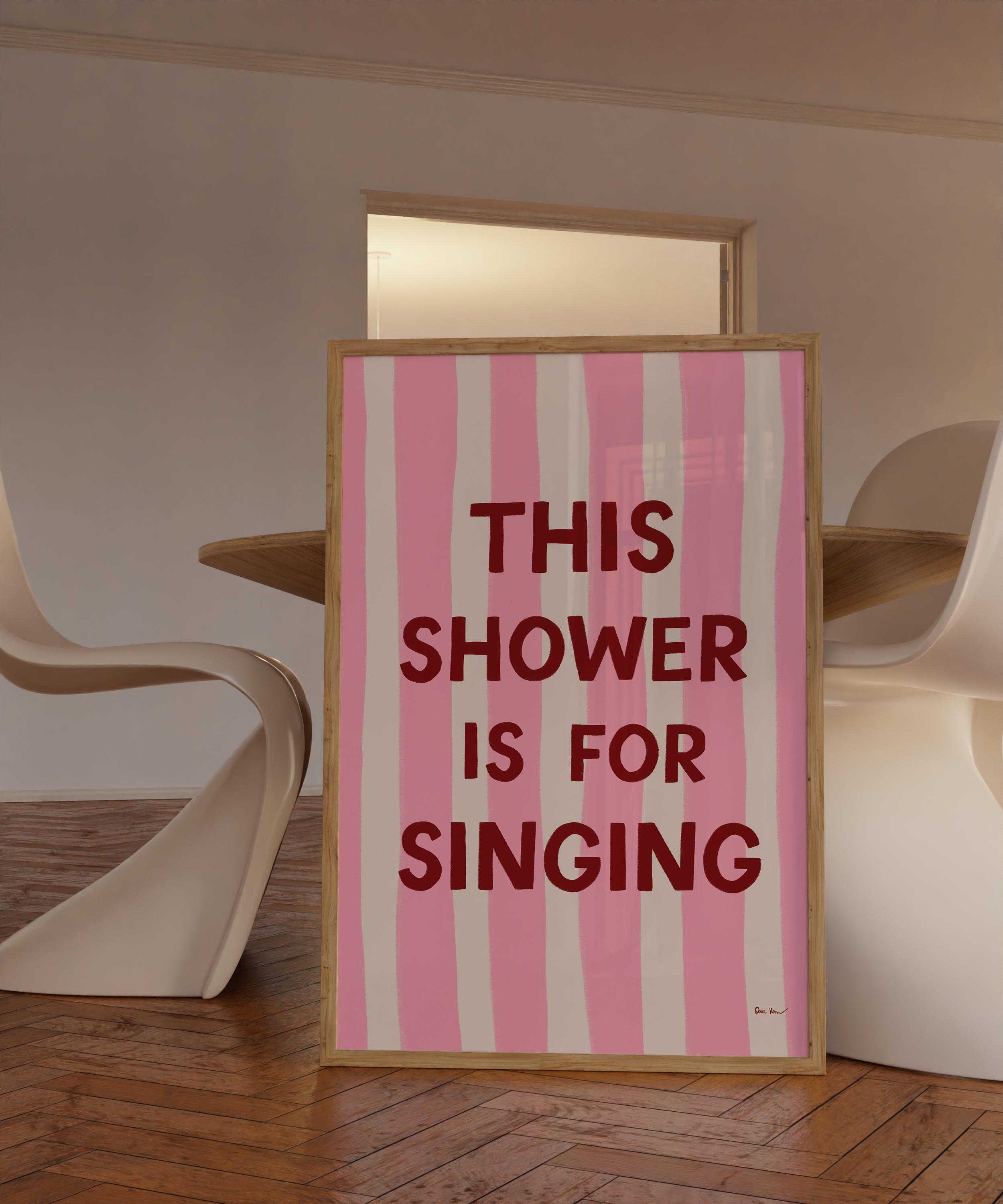 This Shower is for Singing Wall Art, Trendy Guest Check Poster ...