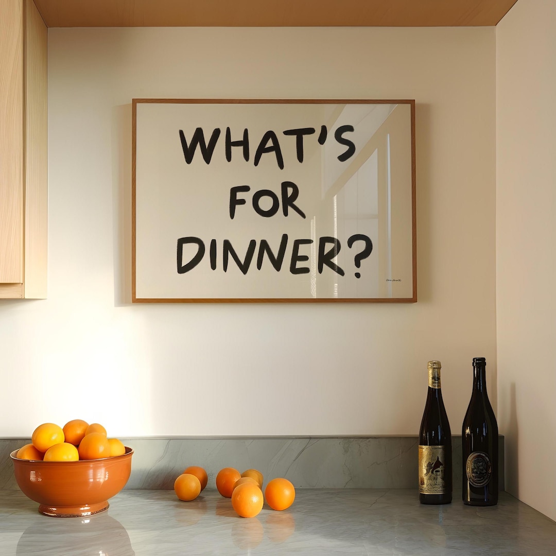 What's for Dinner Wall Art, Horizontal Kitchen Print, Funny Kitchen ...
