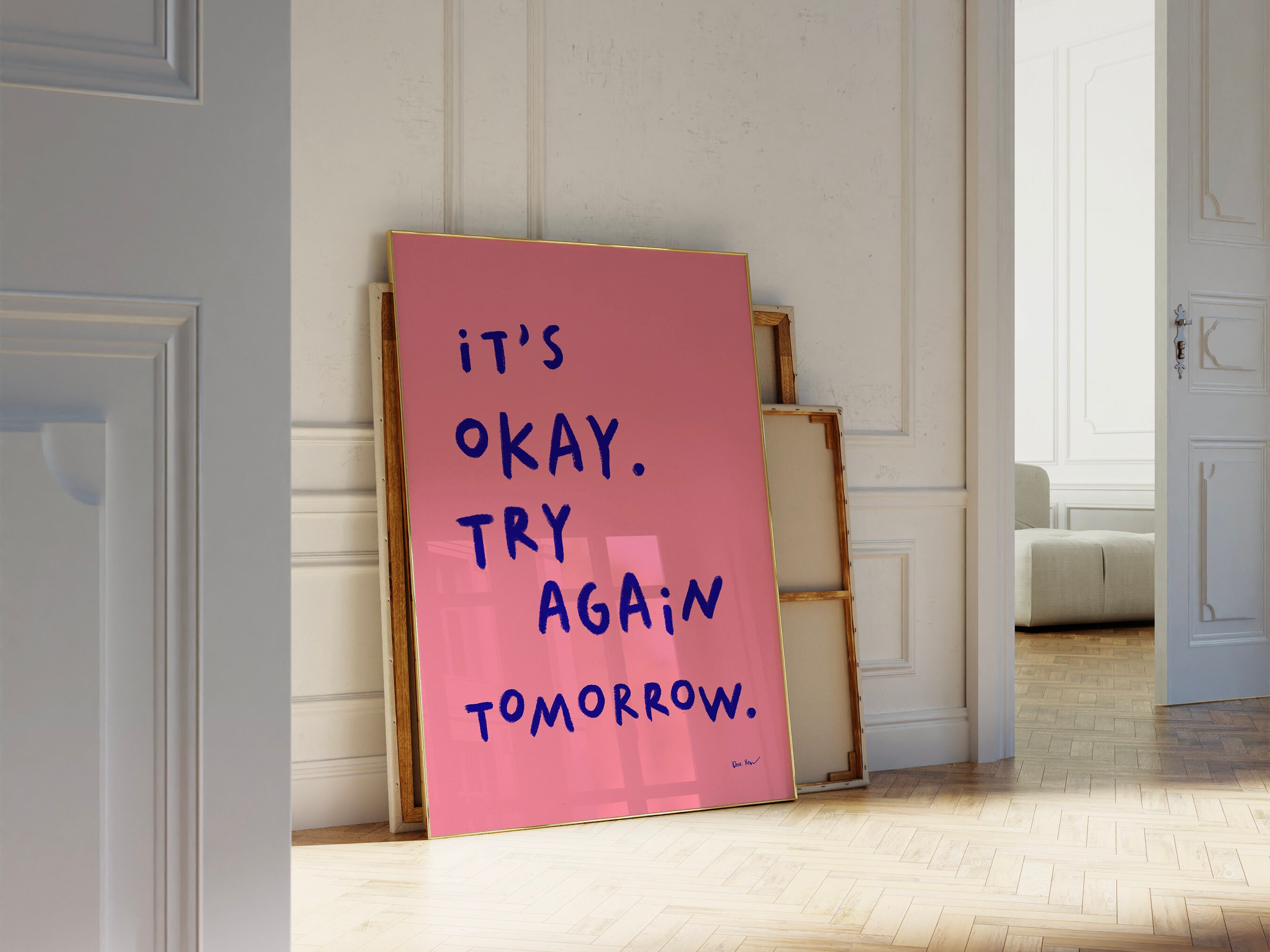 Its Okay Try Again Tomorrow Wall Art, Retro Aesthetic Print, Trendy ...