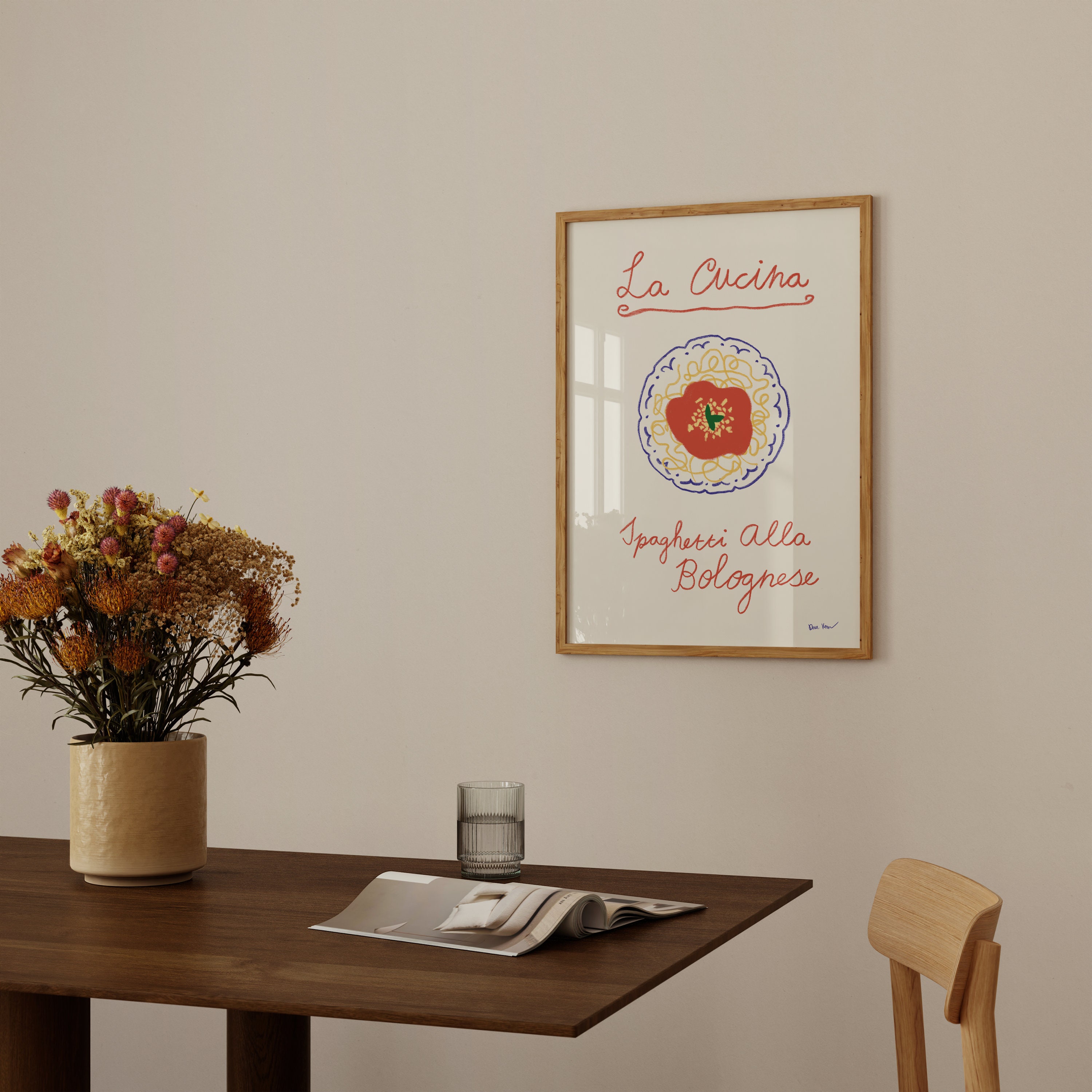 Spaghetti Poster Spaghetti Bolognese Print La Cucina Wall - Etsy