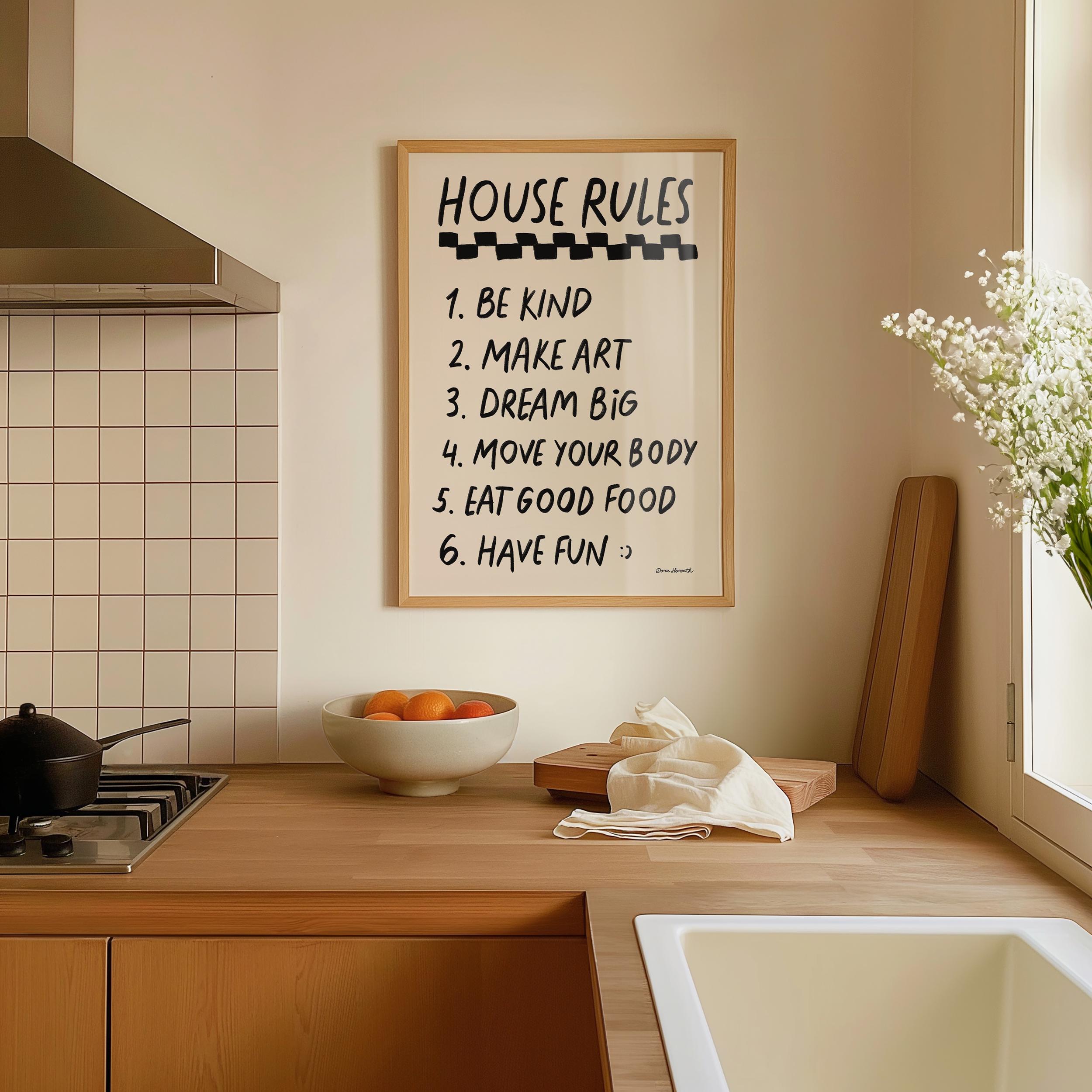 House Rules Art Print: Modern Home Decor Poster - Etsy