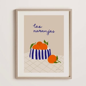 Las Naranjas Wall Art, Oranges Wall Art Print, Bowl With Oranges Decor ...