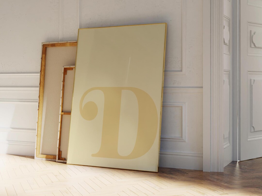Letter D Poster, Butter Yellow Alphabet Letter Print, Initial Letter ...