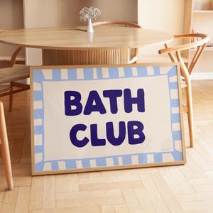 Bath Club Wall Art, Bathroom Print, Retro Bathroom Sign, Cute Bathroom ...