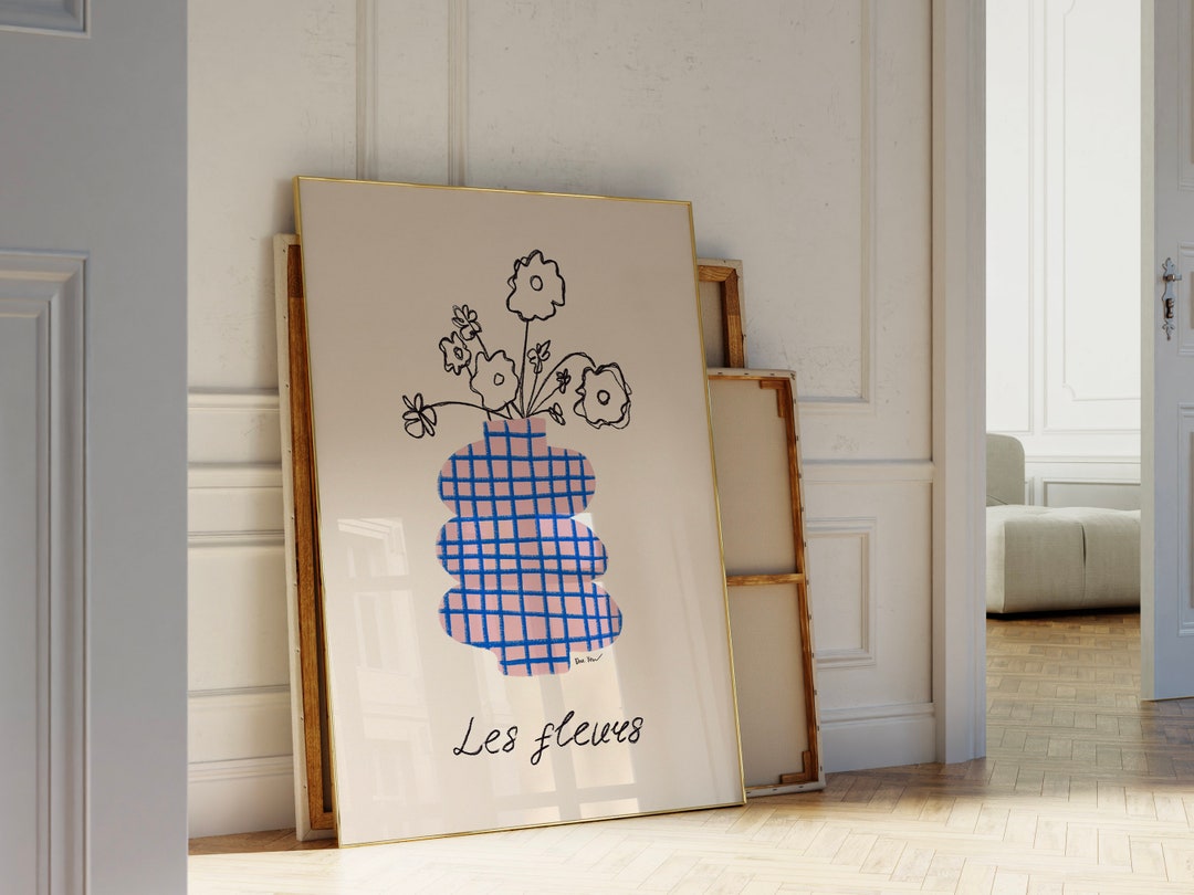 Les Fleurs Wall Art, Botanical Poster, Flowers Poster, Flowers in Vase ...