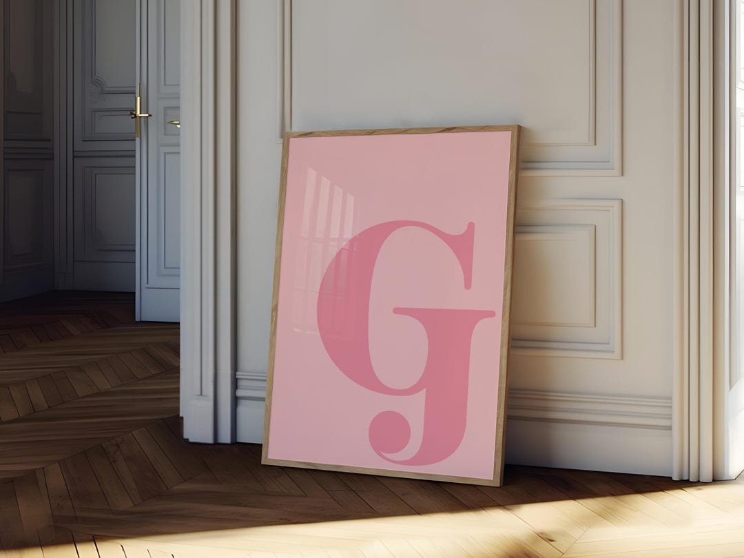 Pink Letter G Print: Initial Wall Art (digital Download) - Etsy