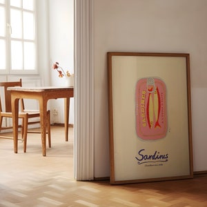 Sardines Print, Fish Kitchen Wall Art, Sardine Tin Poster, Seafood ...