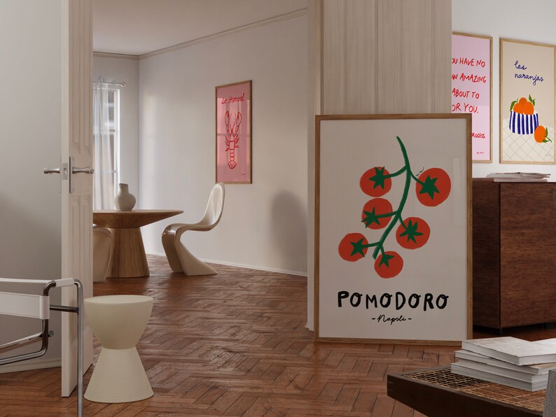 Tomato Art Print: Pomodoro Napoli, Modern Kitchen Decor - Etsy