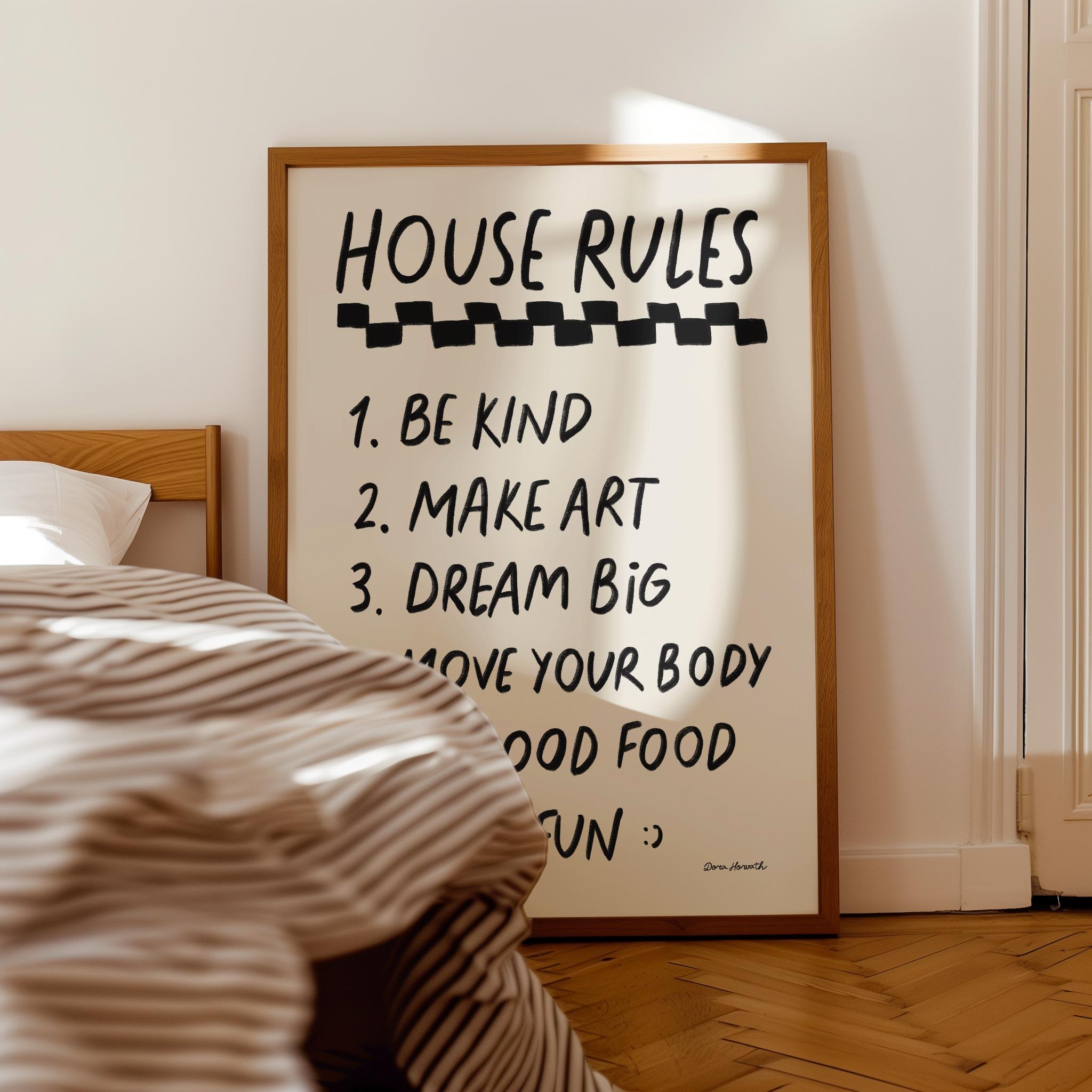 House Rules Art Print: Modern Home Decor Poster - Etsy
